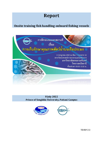 Report of onsite training fish handling onboard fishing vessels